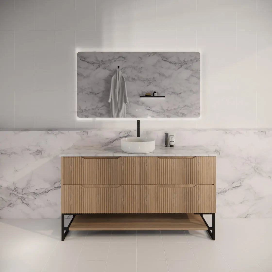 ABS Riva - Riva Bali Freestanding Single Bowl Vanity 1500mm - — Aqualux Bathrooms