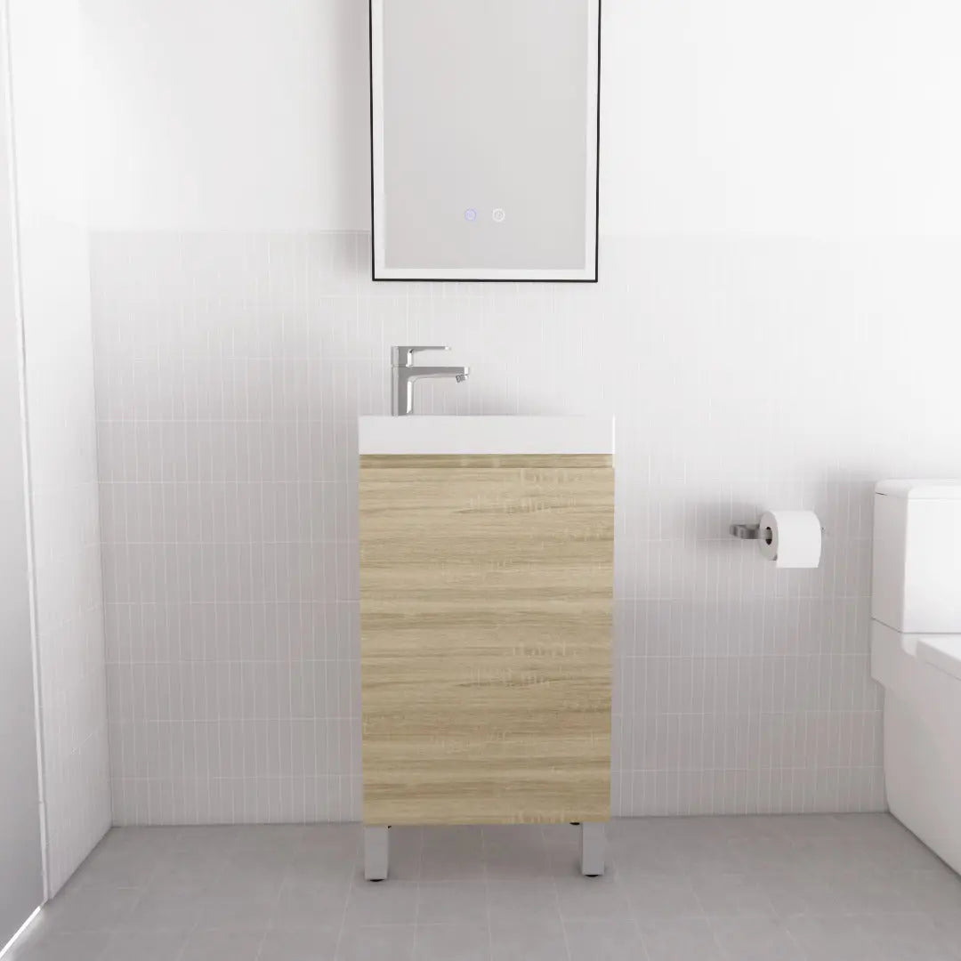 ABS Riva - Riva Mini Freestanding Vanity 450mm - Forest Timber Light — Aqualux Bathrooms