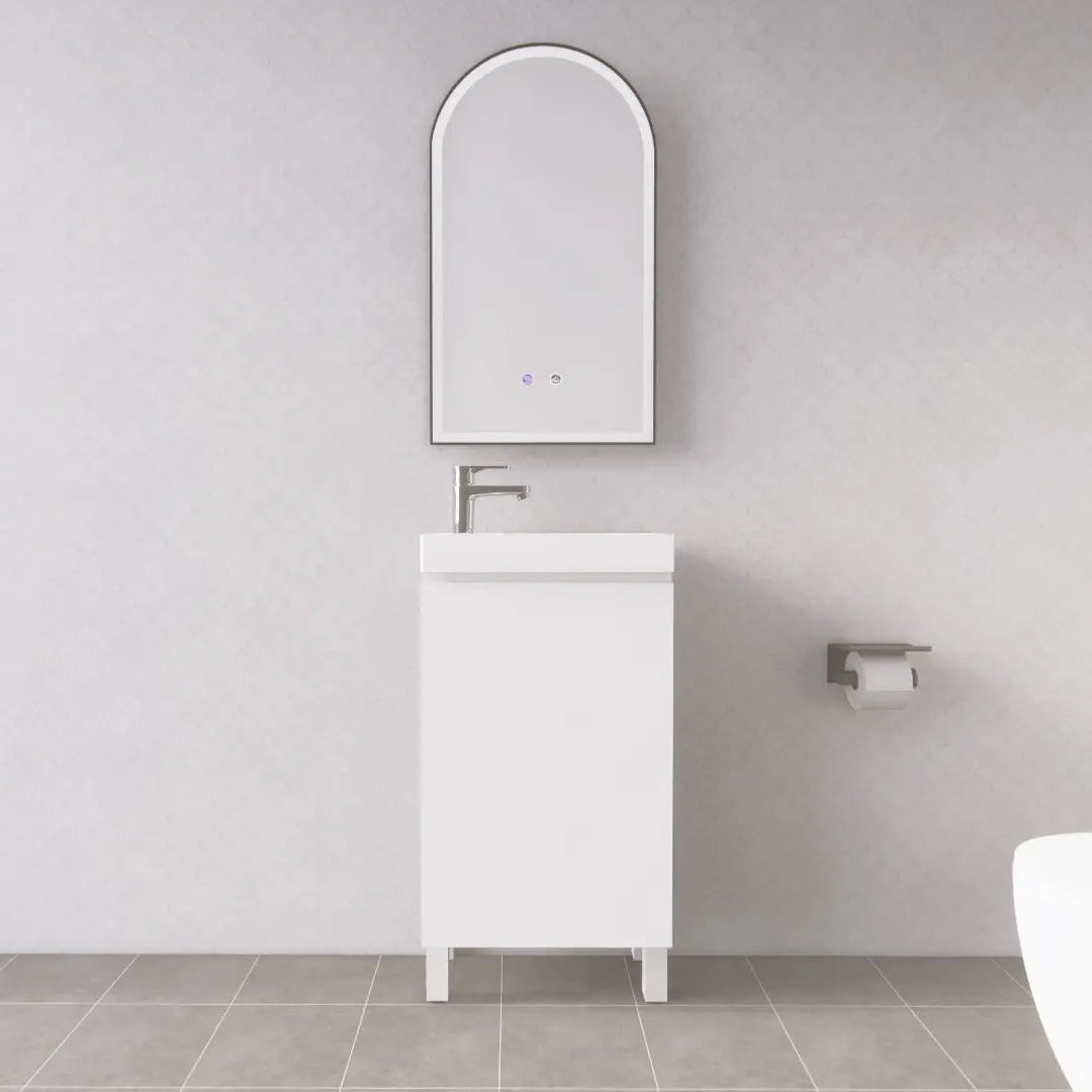 ABS Riva - Riva Mini Freestanding Vanity 450mm - Gloss White — Aqualux Bathrooms