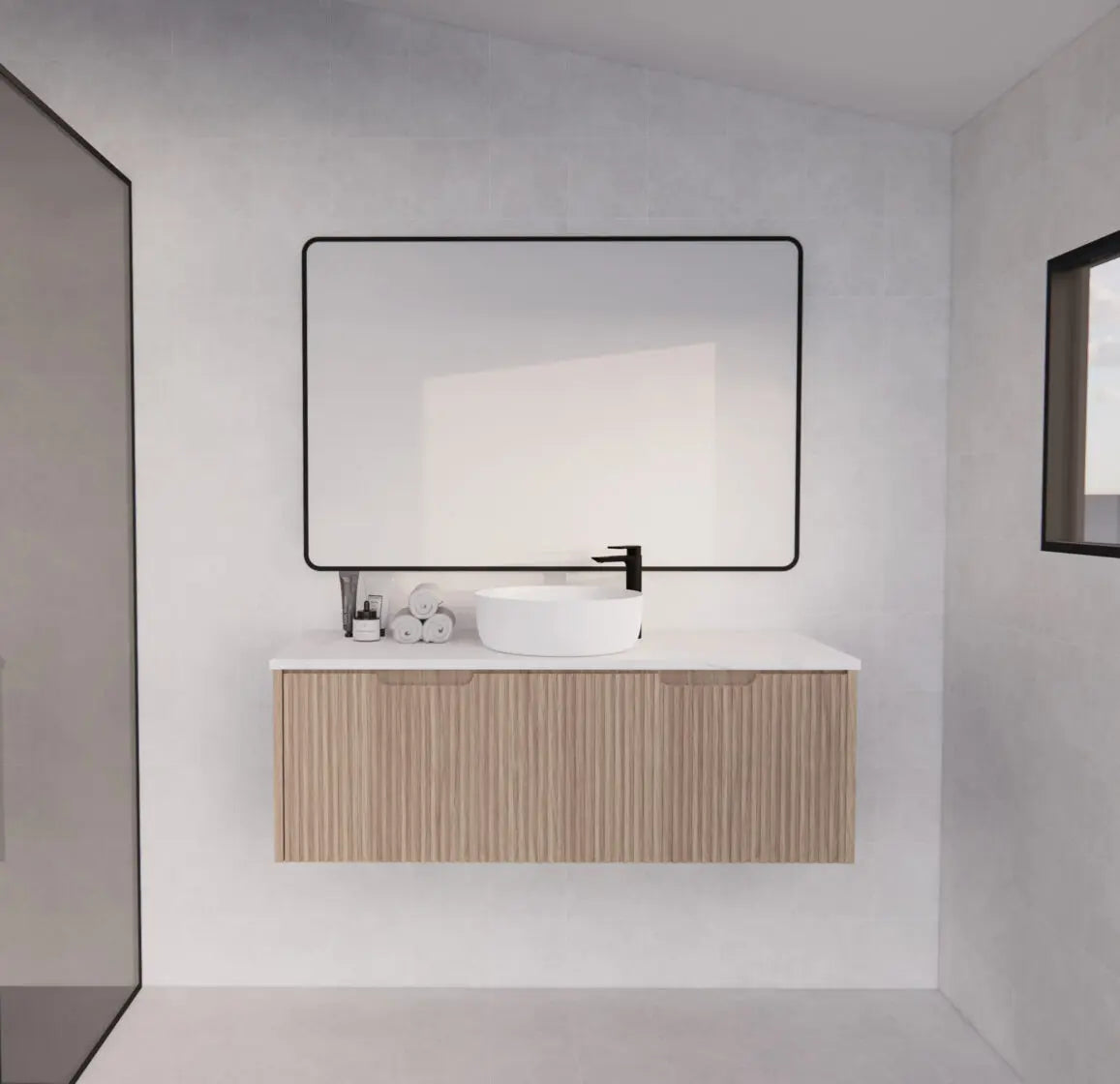 ABS Riva - Riva Vienna Wall Hung Single Bowl Vanity 1200mm - American — Aqualux Bathrooms